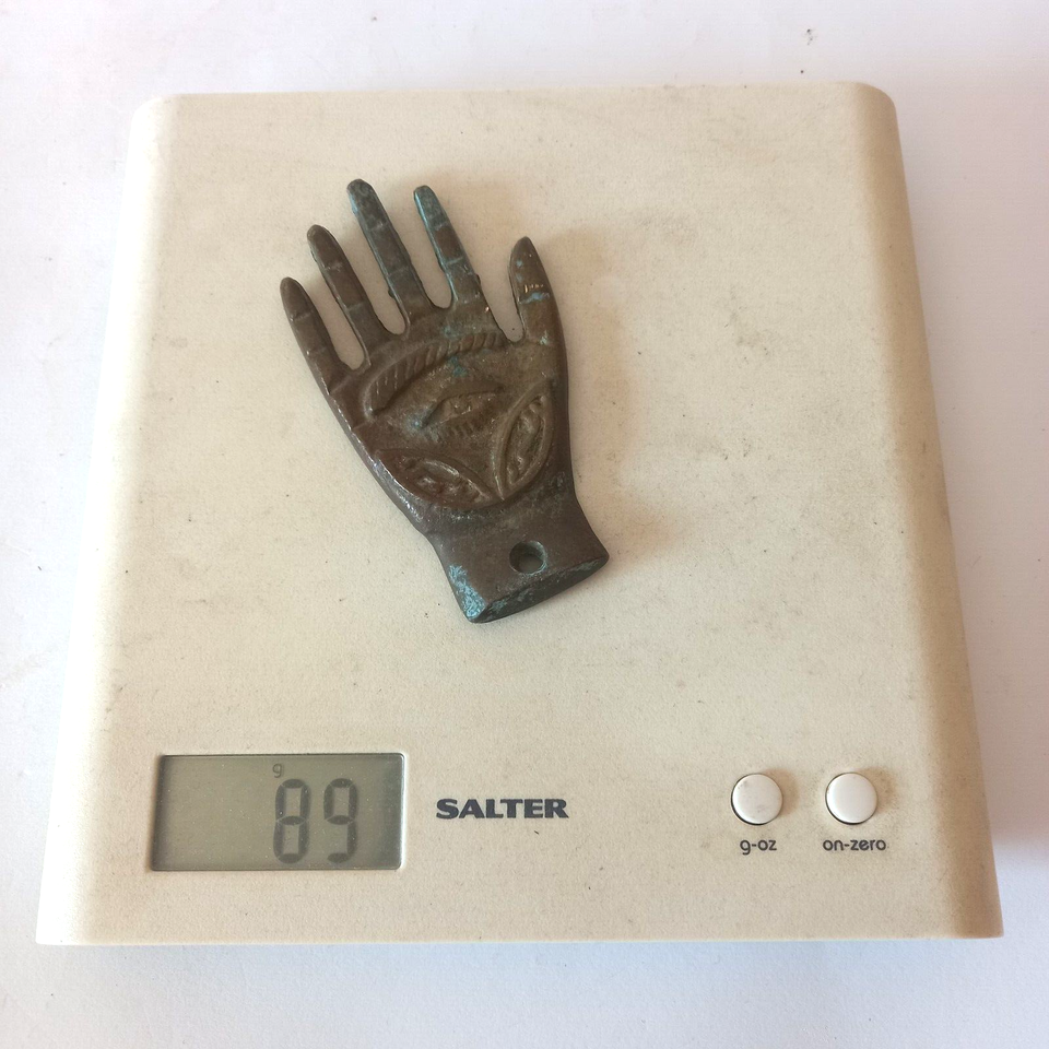 Vintage Hand Palm Protect Eye Envy Evil Pendant Rare Brass Installed ...
