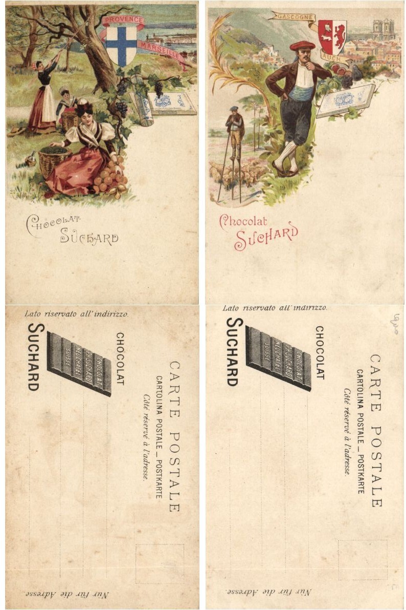 SUCHARD CHOCOLAT SWISS ADVERTISING, 17 Vintage Postcards Pre-1910 ...