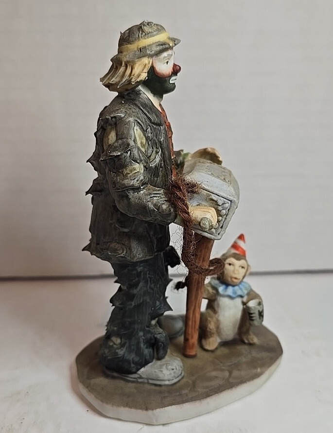 Emmett Kelly Clown Flambro Figurine With Monkey EKJ Miniature ...