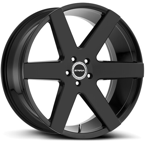 (Set of 4) Strada S60 Coda 22x9.5 5x115 +15mm Gloss Black Wheels Rims ...