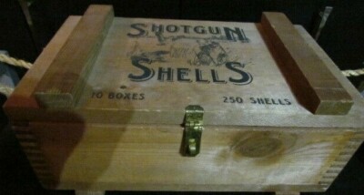 Vintage Wood Shotgun Shells Box - Holds 250 Shells with Latch Ropes | eBay