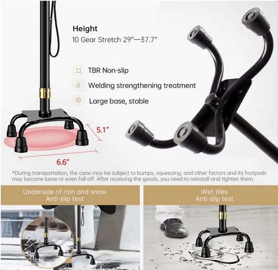 Adjustable Walking Cane Walking Stick Quad Cane/Single Point Cane for ...