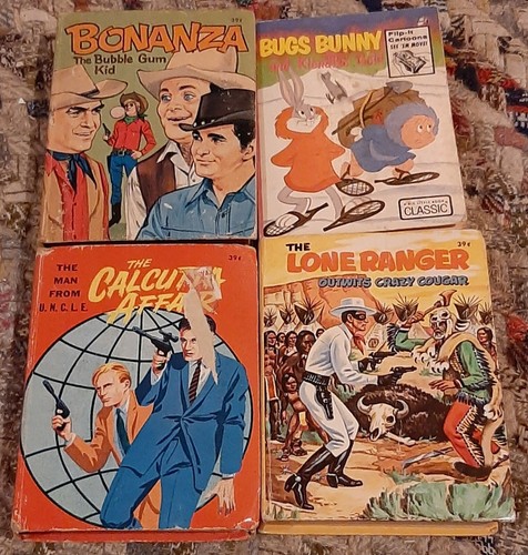 Lot of 4 Whitman big little books Lone Ranger, Bugs, Bonanza, Man from ...