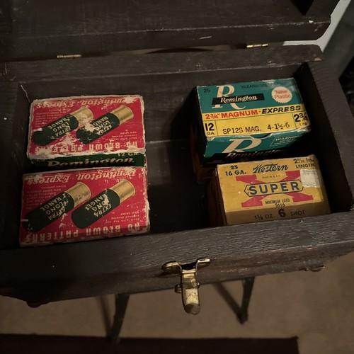 Early Vintage Lake Poygan Gunner's Shell Duck Hunting Wood Box Folk Art ...