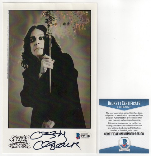 OZZY OSBOURNE Signed 5"x8" Promo Photo BECKETT Certified Authentic ...