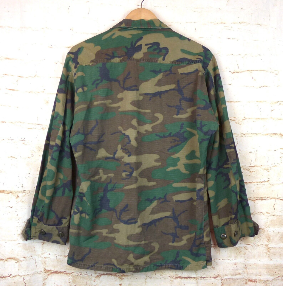 VTG Military USMC Shirt M RDF ERDL Camo 70s Jungle Coat Hot Weather ...
