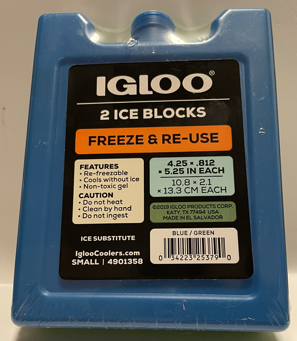 Igloo Refreezable Ice Block 2pk - Small Blue / Green. Factory Sealed ...