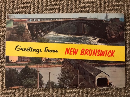 Vintage 1963 Postcard - Greetings from New Brunswick - free postage | eBay