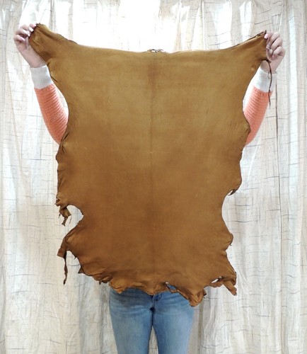 SADDLE BUCKSKIN Leather Hide for Native Crafts Taxidermy SCA LARP Skin ...