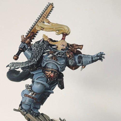 Warhammer 40k Space Wolves Ragnar Blackmane Painted marines pro ...
