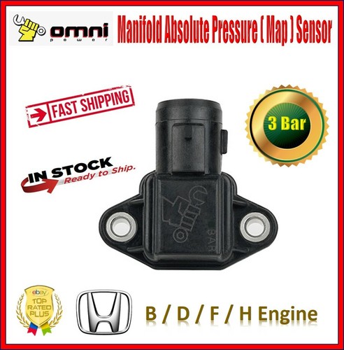 Omni Power 3 Bar MAP Sensor Black For Honda Acura B D E H Engine Civic ...