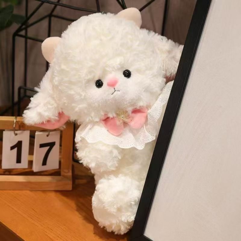 25cm Soft Cute Pink Bowtie Lamb Animal Plush Doll Toy for Girls ...