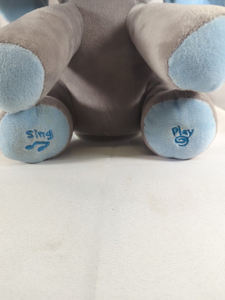 Peek A Boo Singing Motion Ears Hang Low Elephant Baby Plush Toy Blue ...