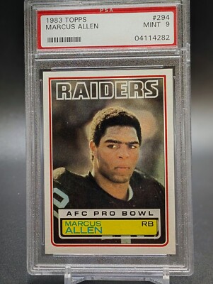 1983 Topps Football #294 Marcus Allen RC PSA 9 Mint Old Style Holder ...