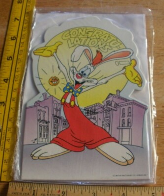 Roger Rabbit Congratulations 3D standee greeting card 1980s NIP | eBay