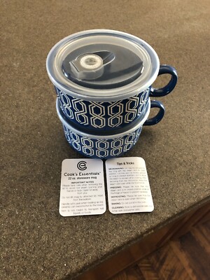Cobalt Blue Cooks Essential 22 Ounce Stoneware Mugs QVC Special With ...