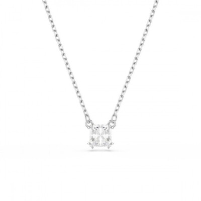Collana pendente Swarovski Stilla taglio squadrato placcata rodio ...