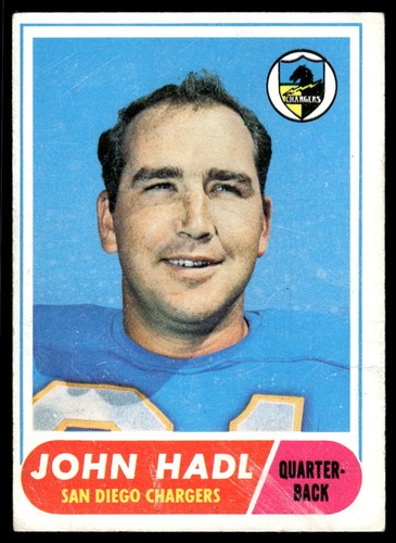 1968 Topps John Hadl #63 San Diego Chargers Football Card | eBay