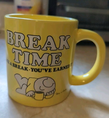 Vintage 1980 Yellow Ziggy Break Time Coffee Mug 12 Ounce Cup Stoneware ...
