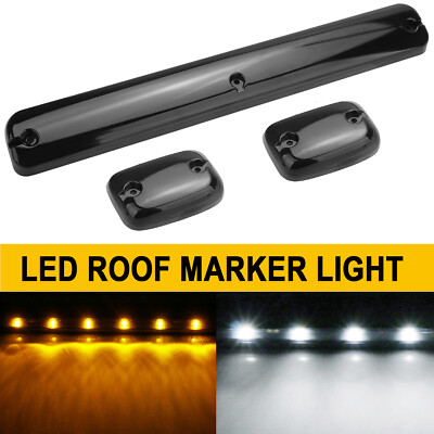 Full Set White LED Cab Roof Marker Light for 07-up Chevy GMC 2500HD ...
