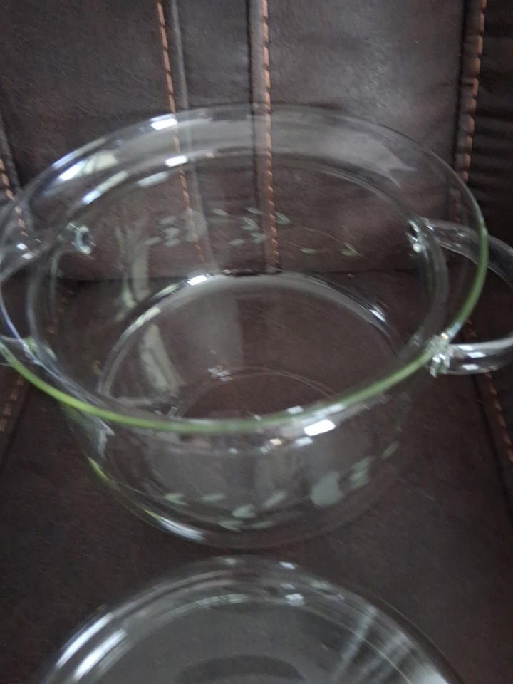 Princess House Heritage 3 Quart Covered Pot w/ Handles Clear Glass w ...