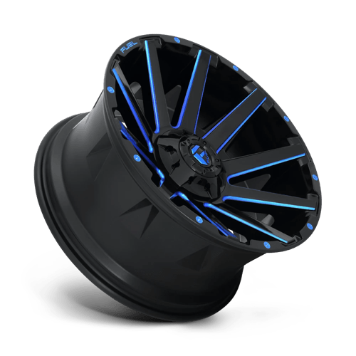20X10 Fuel 1PC D644 CONTRA 5X5.5/150 -18MM GLOSS BLACK BLUE TINTED ...