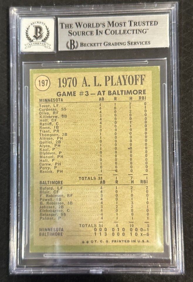 Jim Palmer Signed 1971 Topps BGS Authentic 10 Auto #197 Orioles | eBay