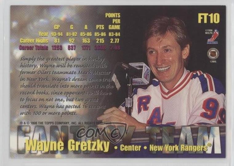 1996-97 Topps NHL Picks Fantasy Team Wayne Gretzky #FT10 HOF | eBay