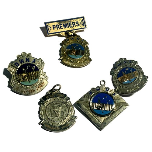 5 x Vintage D.W.N.A. District Women Netball Association Badges Medal ...