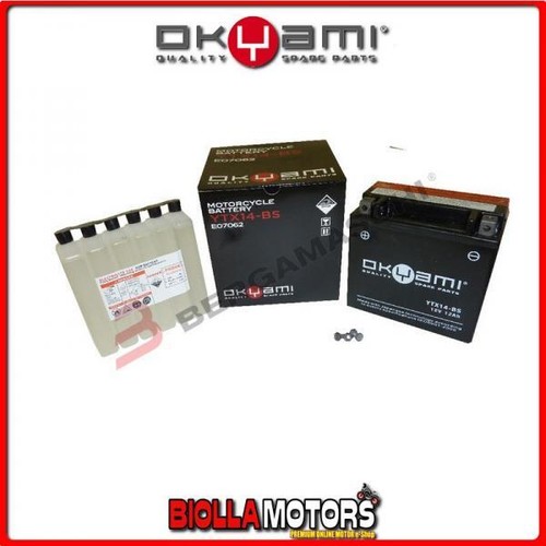 YTX14-BS BATTERIA OKYAMI PIAGGIO BV500 500 2009- E07062 YTX14BS | eBay