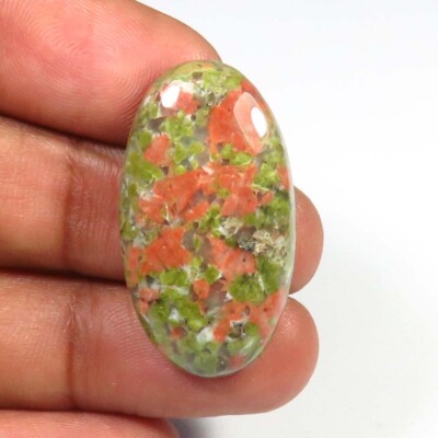 TOP~ Natural Green Red Unakite Gemstone 25 CTS Oval Shape Loose ...