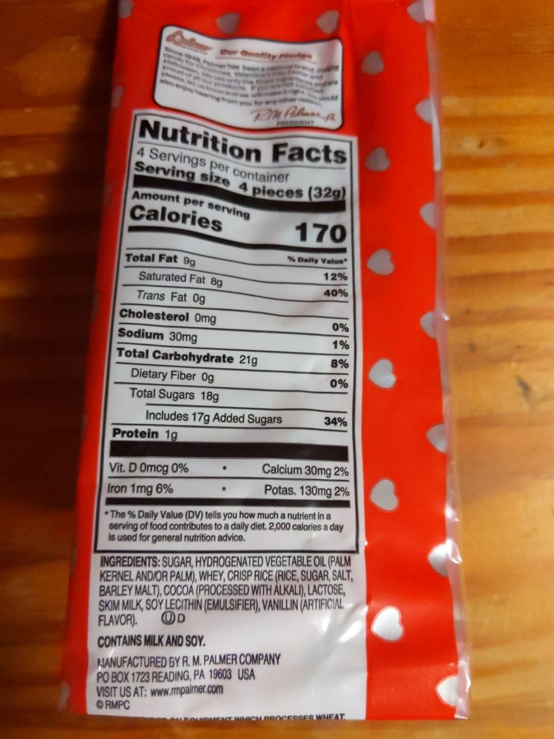 Palmer DOUBLE CRISP Hearts Wrapped in Festive HEART Foil BAGS for sale ...