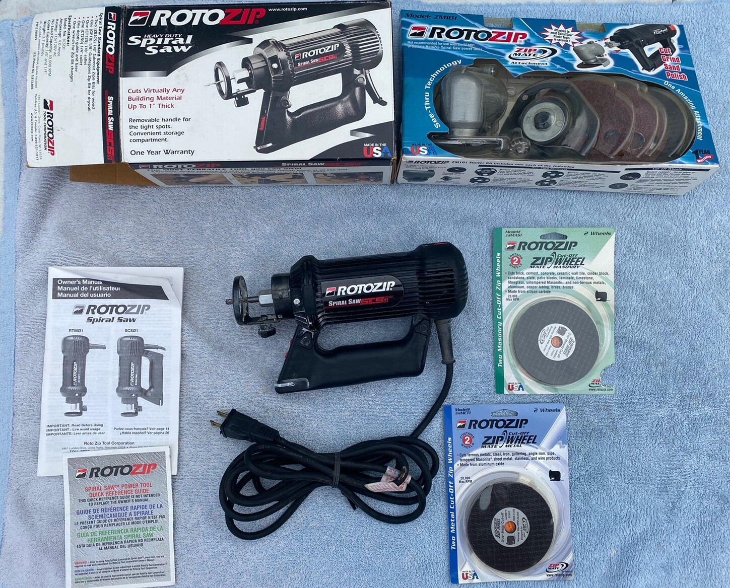 Rotozip SCS01 Spiral Saw & Circle Guide ZM101 Zip Mate Attachment & New ...