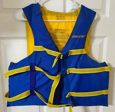 STEARNS COAST GUARD APV. ADULT LIFE JACKET CHEST size 30-52in OVER 90 ...