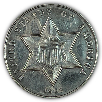 1862 Three Cent Silver Trime Uncirculated UNC Coin #19380 | eBay