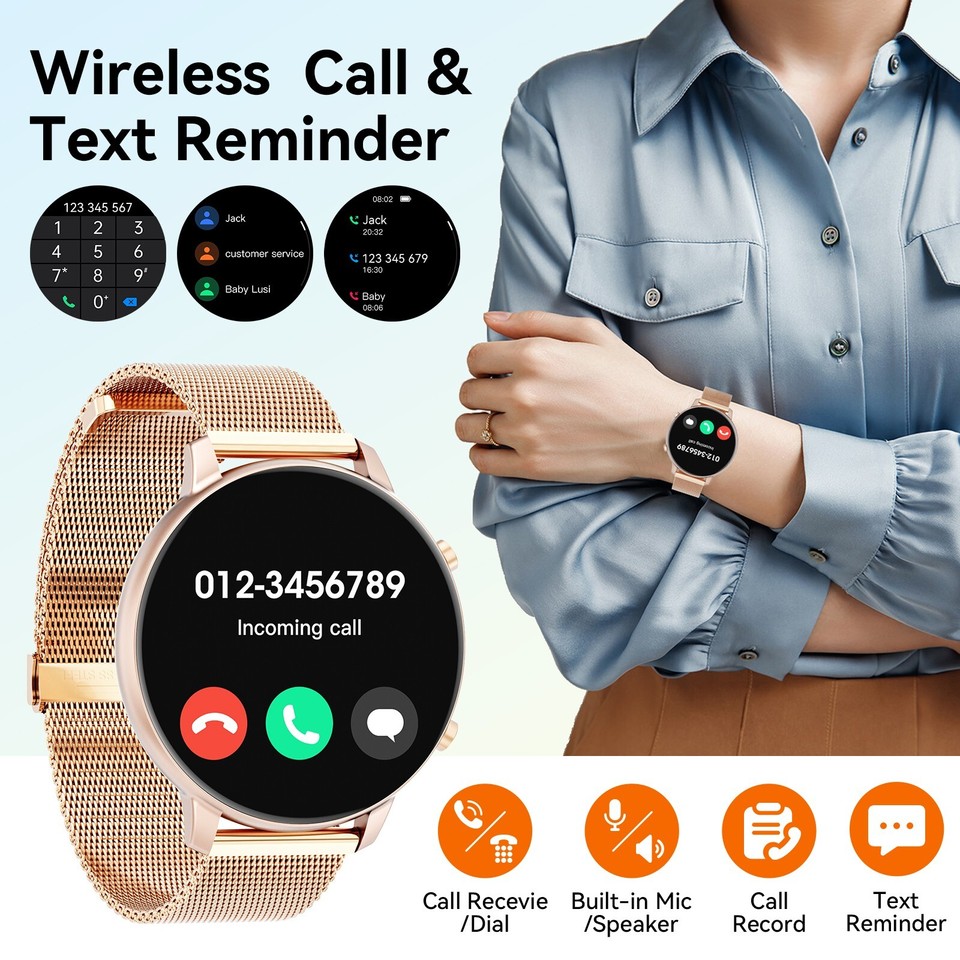 Smart Watch (Answer/Make Call)Waterproof Biosensor Sleep Monitor ...