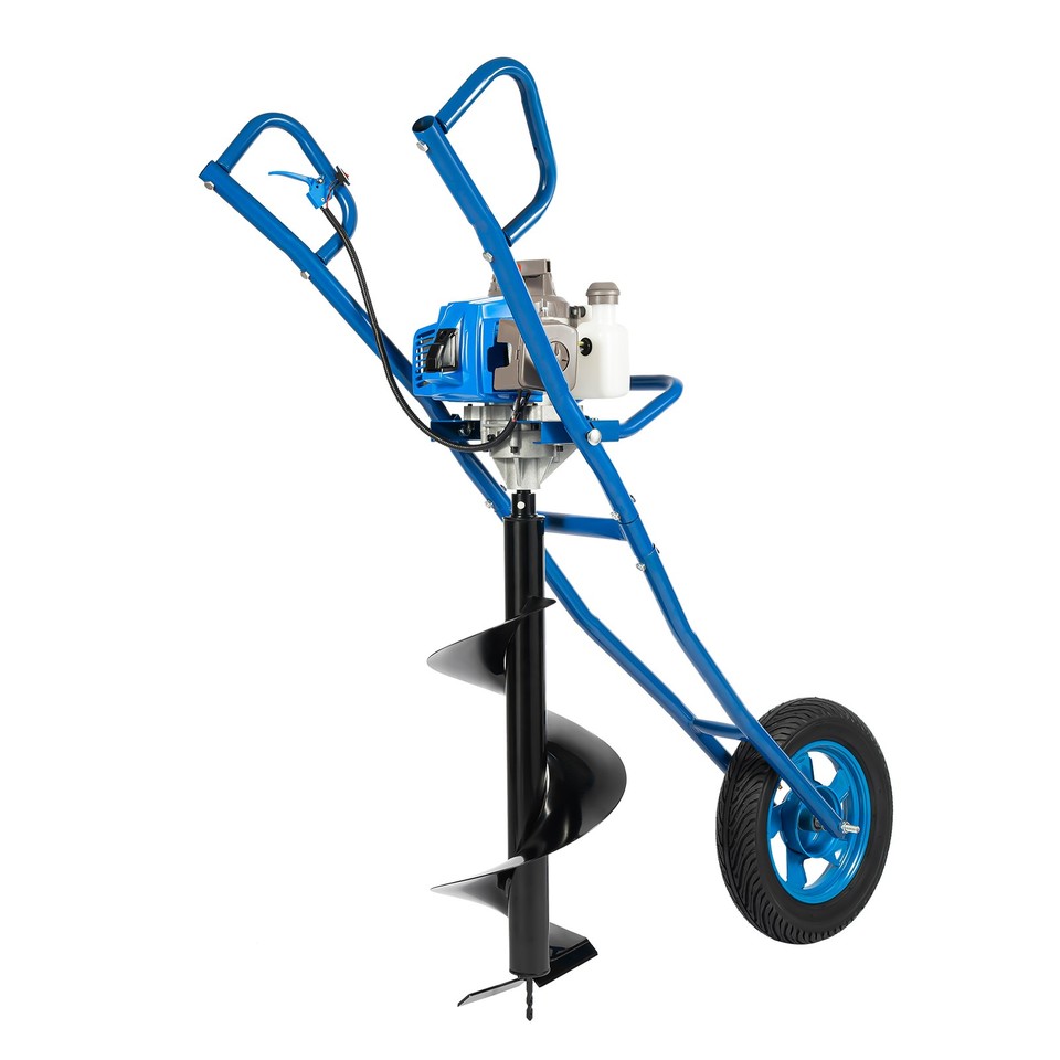 63cc Gas Power Post Hole Digger 3hp Earth Auger Bore Wheelbarrow Drill ...