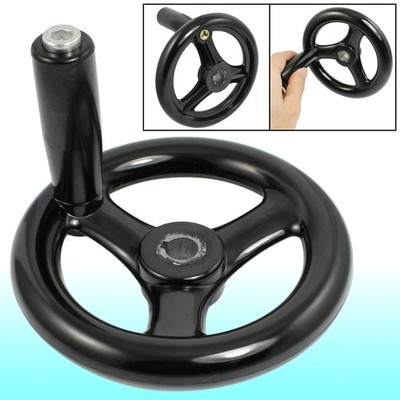 Black 12mm x 120mm 3 Spoke Hand Wheel w Revolving Handle | eBay