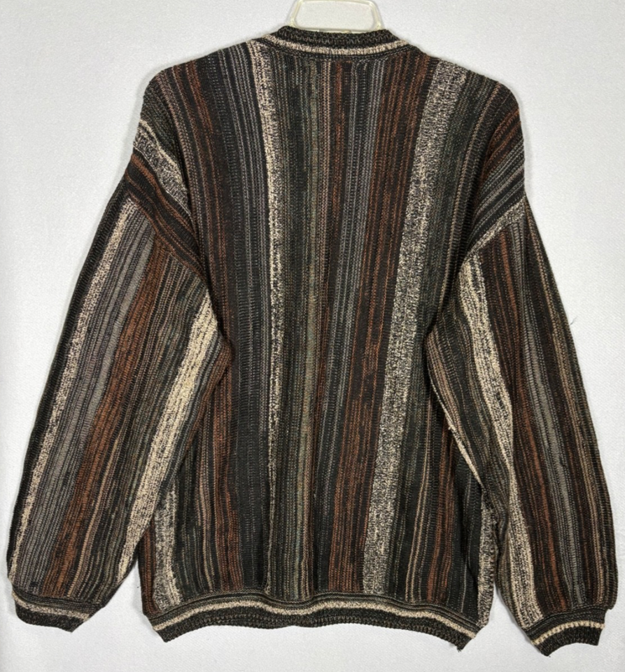 Vtg Megalos Sweater Mens 2X Tight Knit 90s Coogi Style Cobsy Grandpa ...