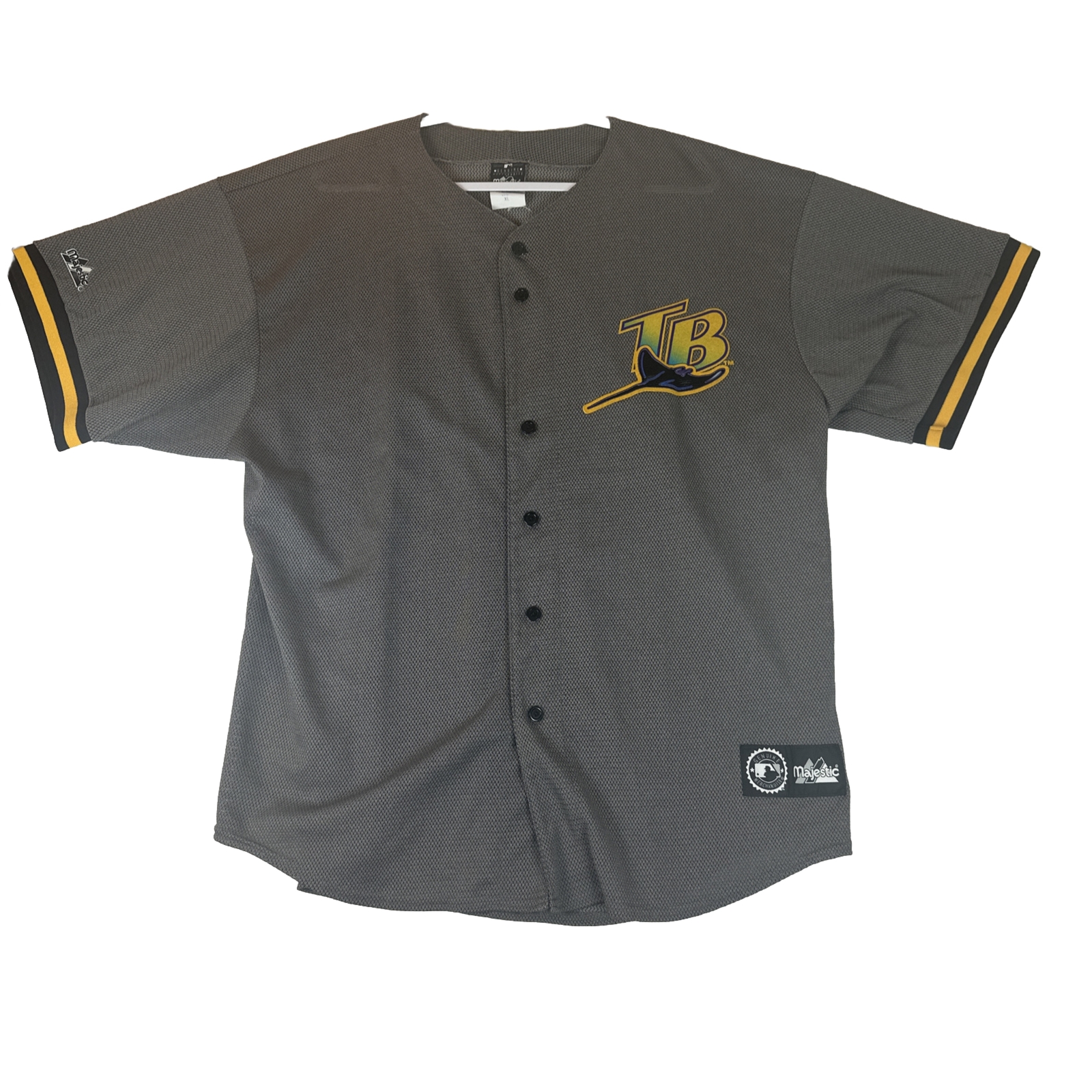 Vintage Rare Majestic Tampa Bay Devil Rays Jersey USA Made Gray Mens XL ...