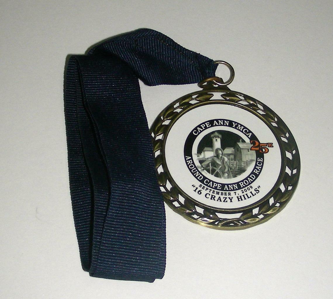 2009 CAPE ANN YMCA 25K Road Race "16 Crazy Hills" Marathon Medal ...