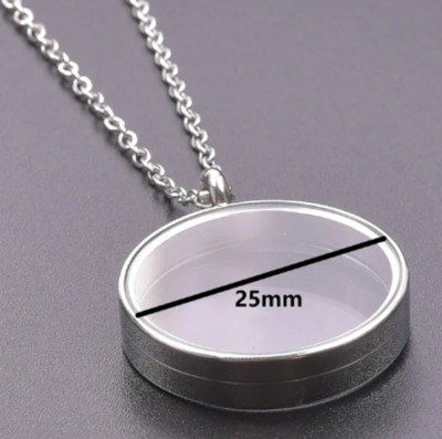 Stainless Steel 25mm Round Coin Charm Photo Holder Necklaces DIY With ...