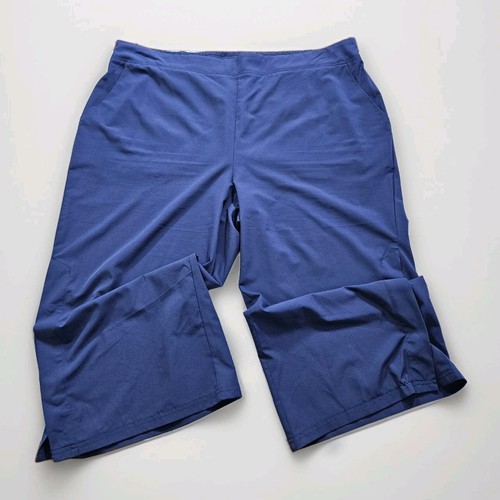 Active Zone Pennington's Active Pants 2X Blue Cropped Snap Button Hem ...