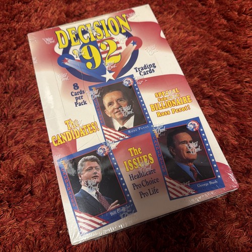 Decision ‘92 SEALED Packs Trading Cards Box President Election Clinton ...