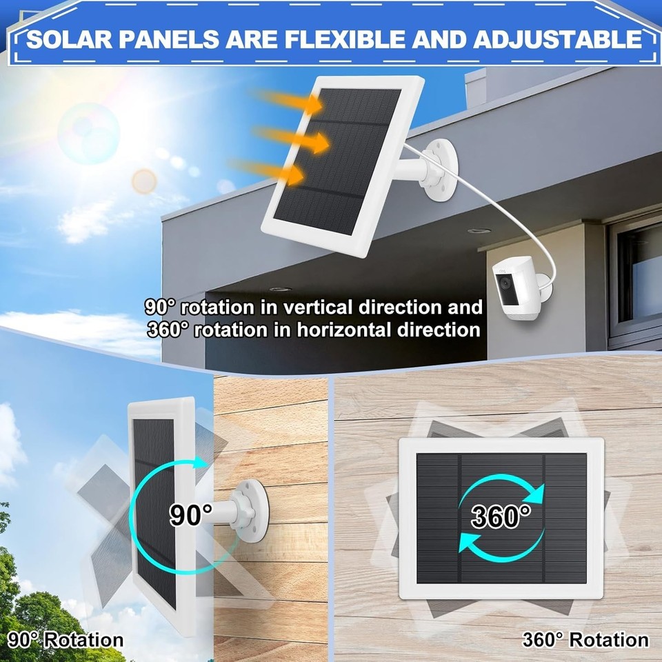 Ring Camera Solar Panel, Compatible with Ring Stick up Cam Battery ...