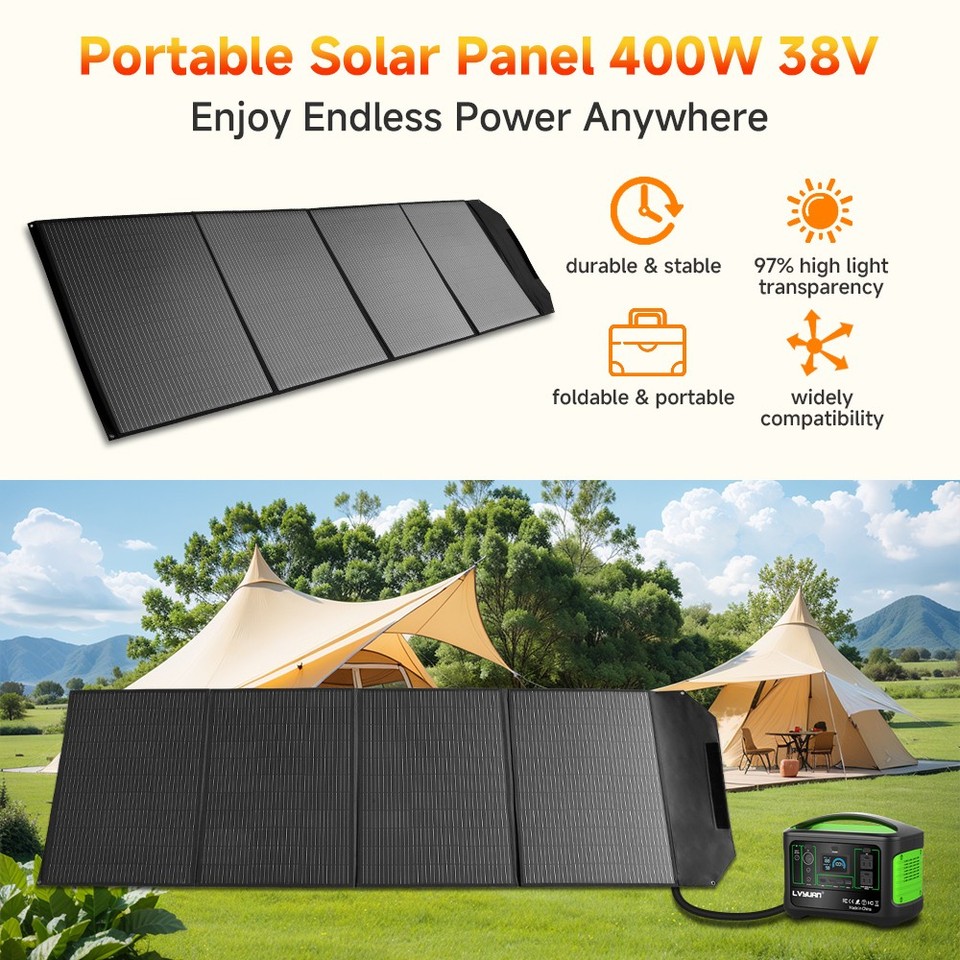 400W 10A Solar Panel Foldable Solar Blanket Mono with bracket Portable ...