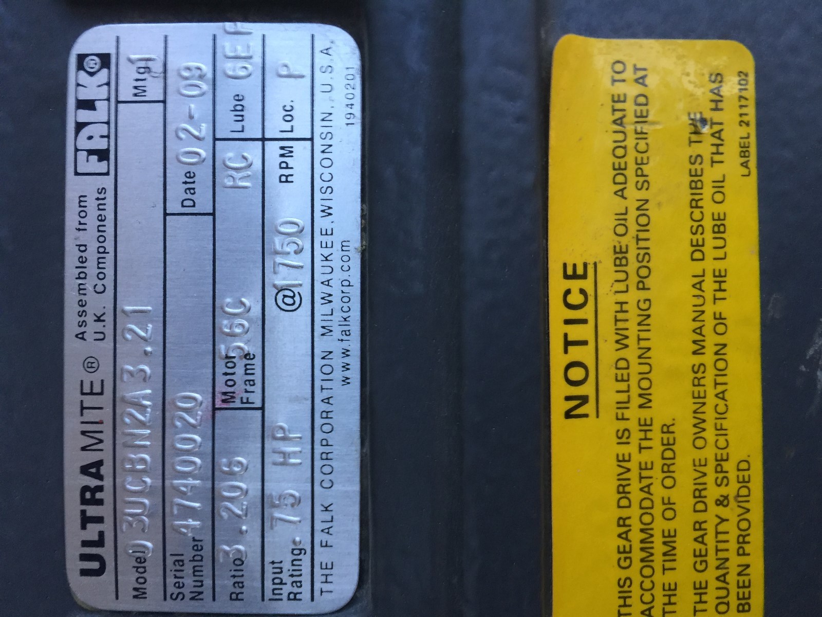 FALK ULTRAMITE GEAR REDUCER Model: 03UCBN2A3.21 | eBay