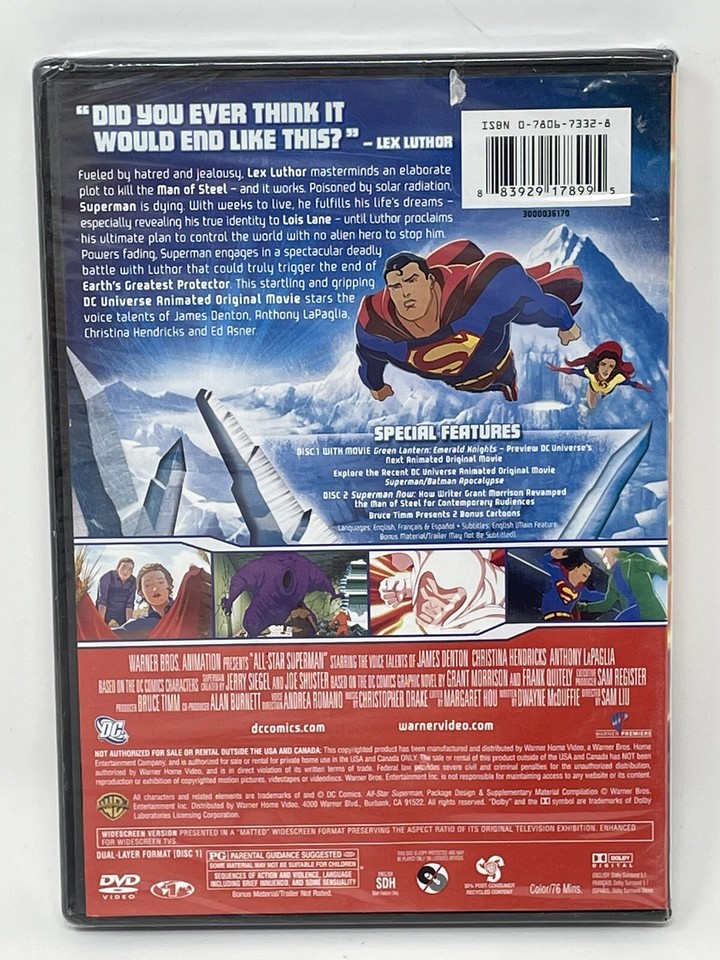 ALL-STAR Superman New DVD 2 Disc Special Edition Animated Original ...