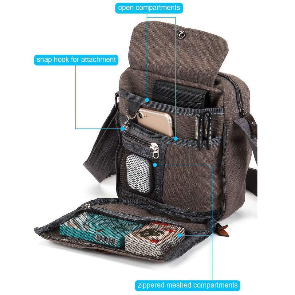 Men's Canvas Cross-body Pouch Handbag Cell Phone Purse Wallet Shoulder ...