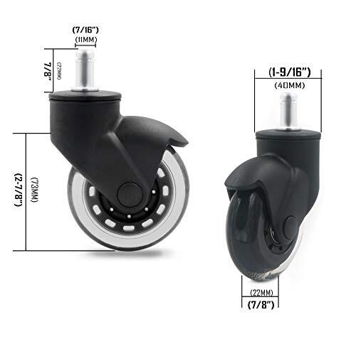 BF BRIGHTFIELD Office Chair Caster Wheels Set of 5 Swivel Vertical Axle ...